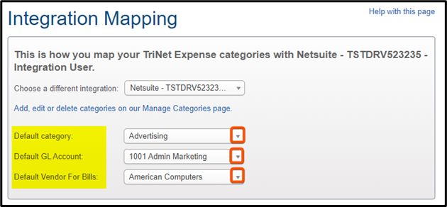 Netsuite Importing And Mapping Categories Within Trinet Expense Trinet Cloud Help Desk